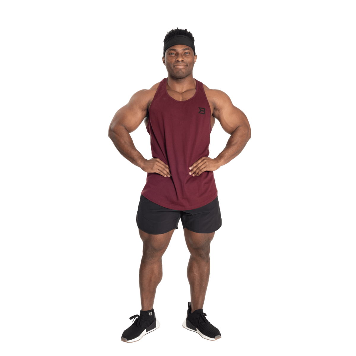 Better Bodies Essential T-back V2, mørk rød singlet fra BETTER BODIES MEN | Gode fraktbetingelser